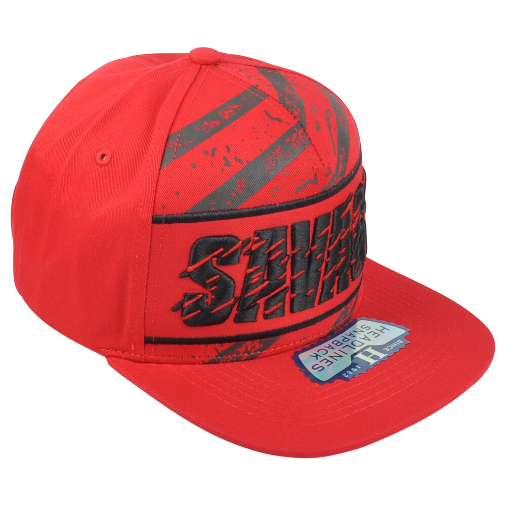 Savage Block Red Black Snapback Headlines Flat Bill Constructed Adults ...