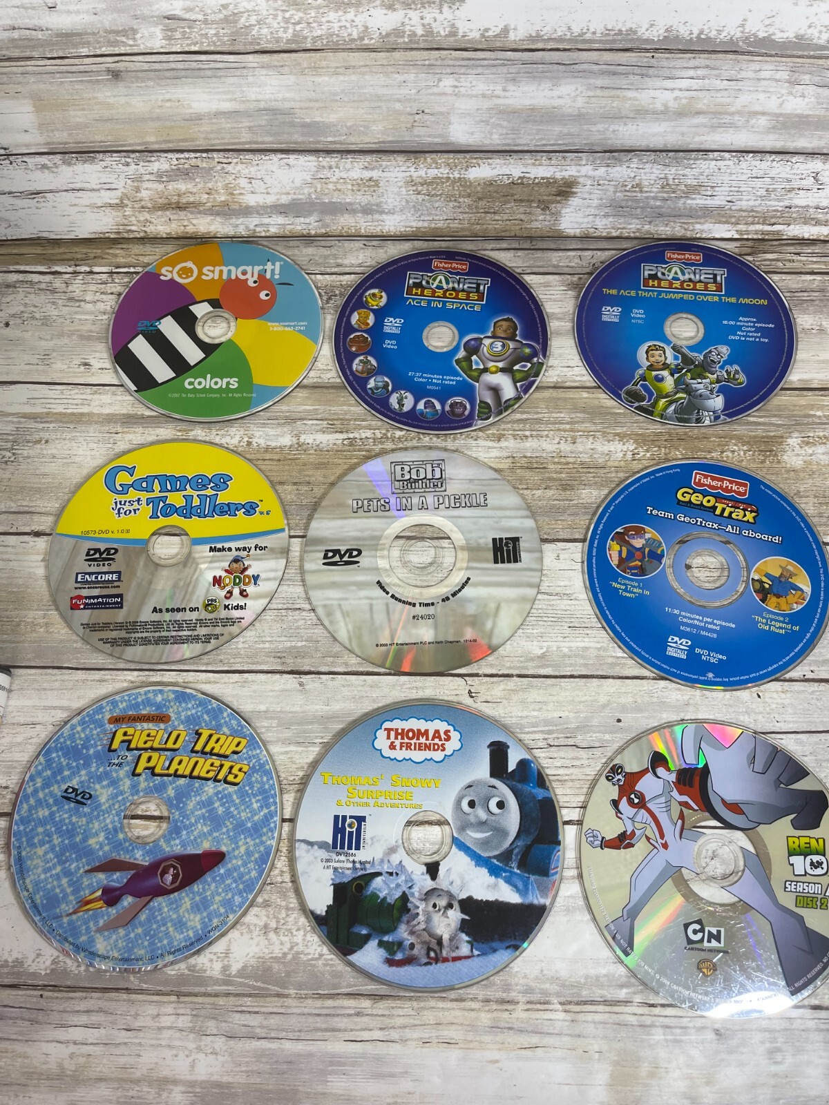 Lot of 9 Kids Loose DVD Movies Bob the Builder Thomas the Train Noddy ...