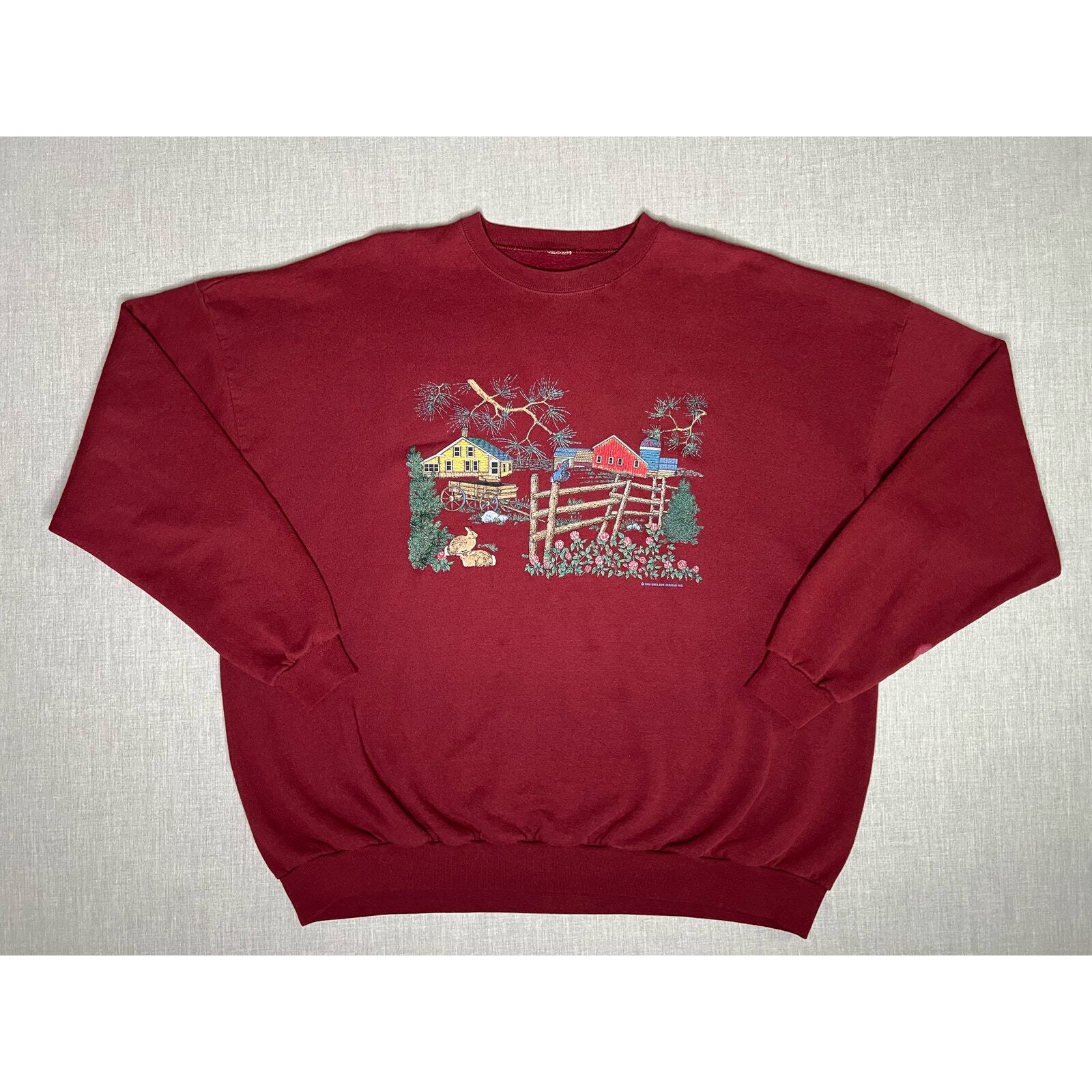 Vintage 1996 Endless Designs Barn Scenery Crewneck Sw… - Gem