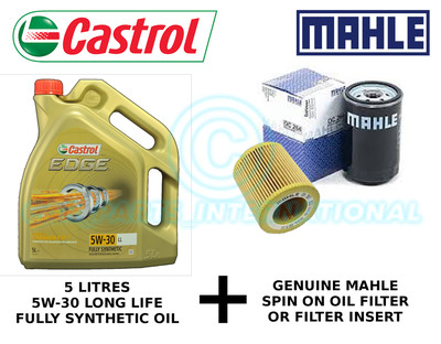 MAHLE Engine Oil Filter OX 175D plus 5 litres Castrol Edge 5W-30 LL F/S ...