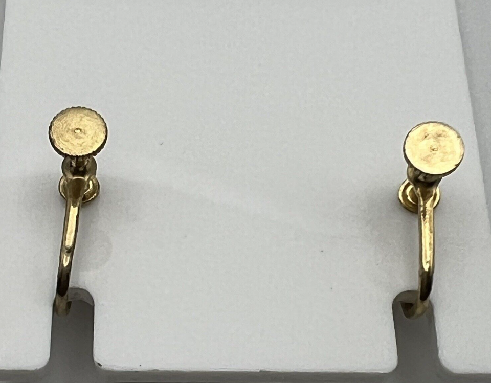 Vintage Gold Toned Twist Earrings Clear Rhinestones .75" | eBay