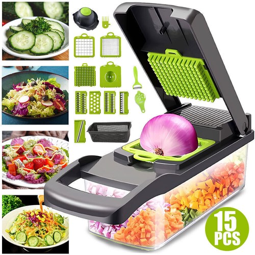 15 In 1 Fruit Vegetable Slicer Cutter Food Onion Veggie Dicer Chopper ...