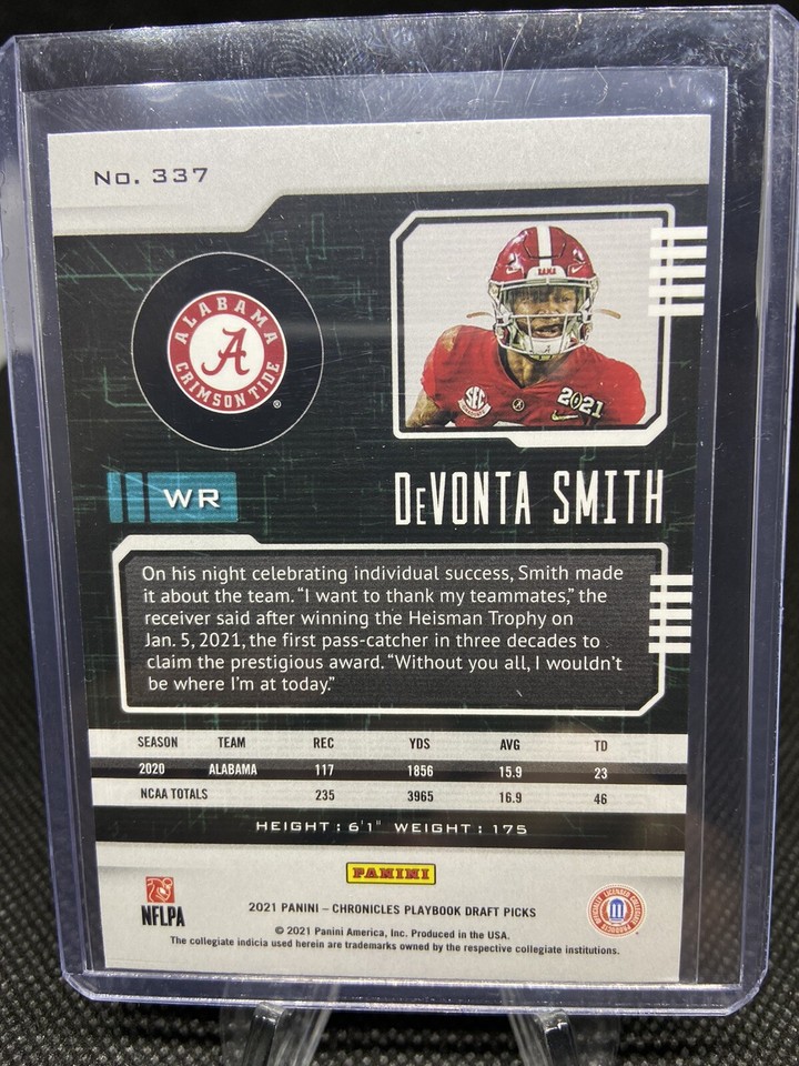 2021 Panini Chronicles PLAYBOOK DeVONTA SMITH Rookie Card #337 ...
