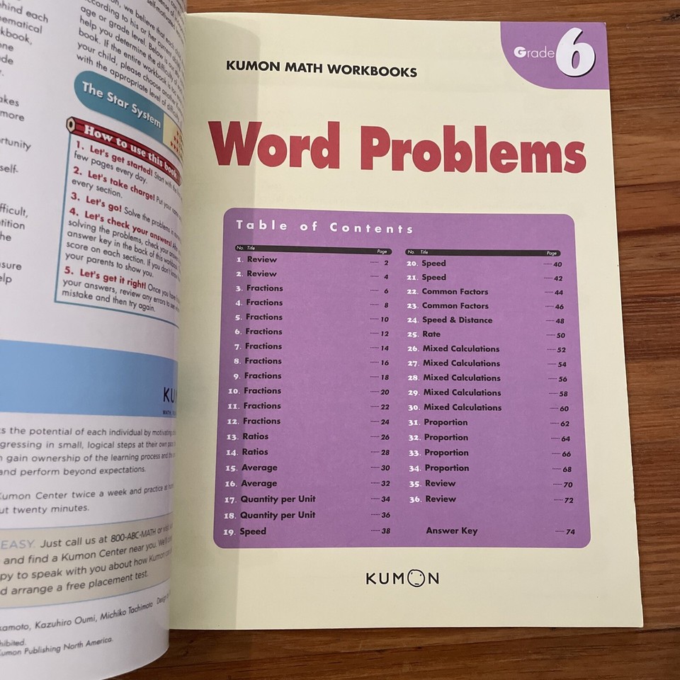 Kumon Math Workbooks Grade 6 Word Problems Tradeback Homeschool ...
