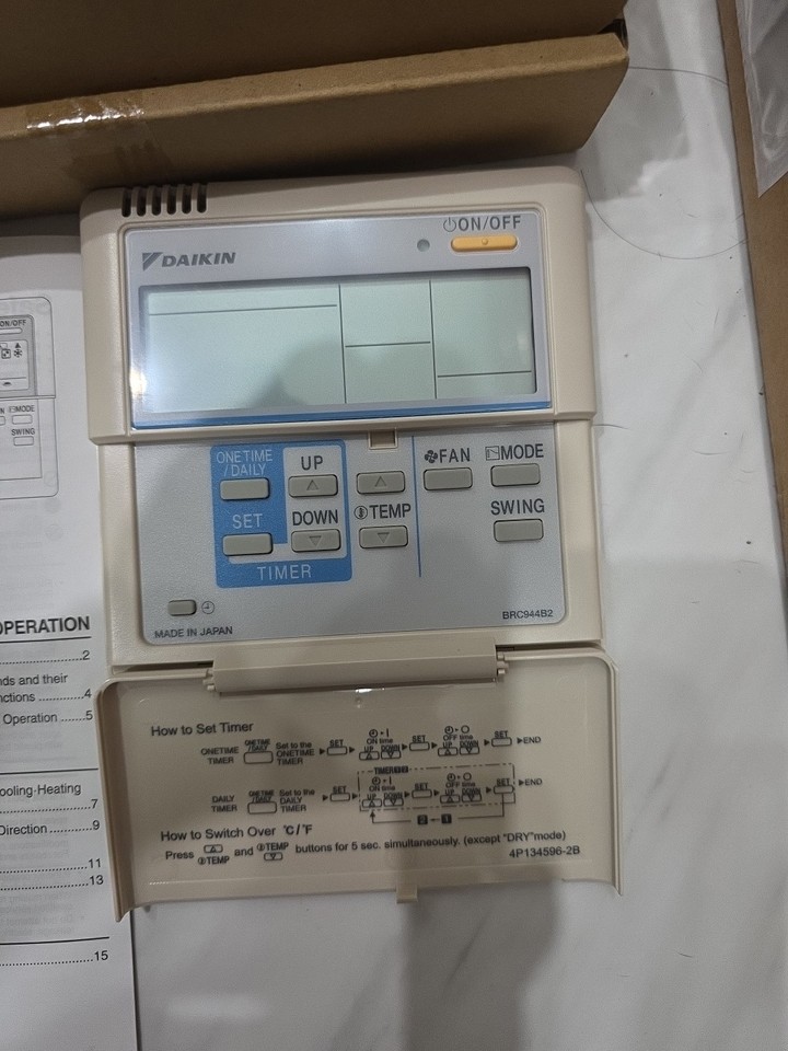 Daikin Remote Controller & Cable, BRC944B2 & BRCW901A08, W/Hardware ...