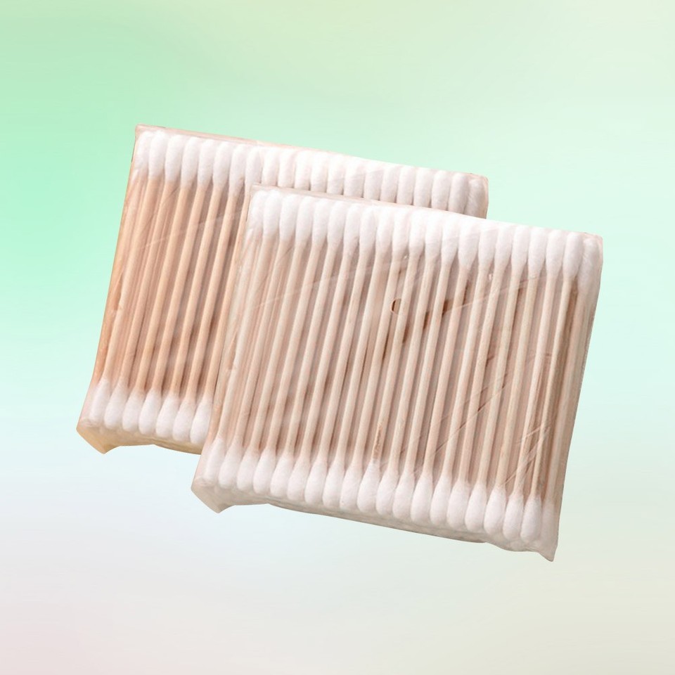 100 Pcs Disposable Cotton Swabs Double Ended For Makeup And Ear ...