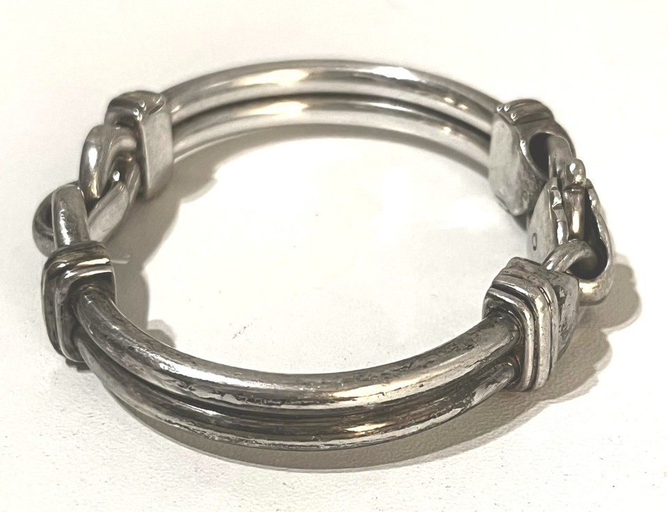 Tiffany & Co Semi Bangle Bracelet Sterling w/14K Accent, Vintage Horse ...