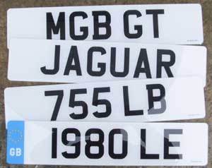 British license plate (custom made) white reflective made to your ...