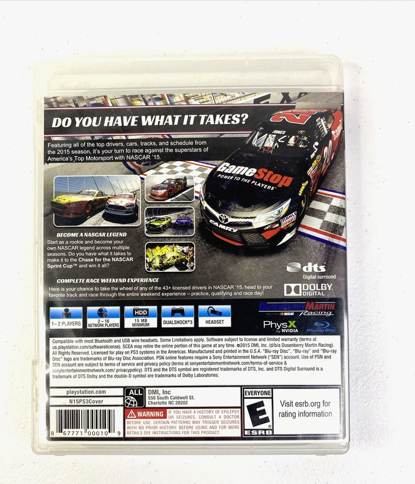 NASCAR 15 2015 Sony PlayStation 3 PS3 Racing Game | eBay