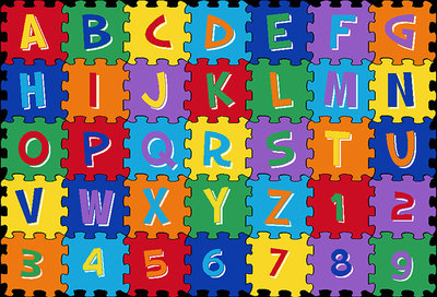 3x5 Educational Rug Kids ABC Letters & Numbers Puzzle Game Alphabet ...
