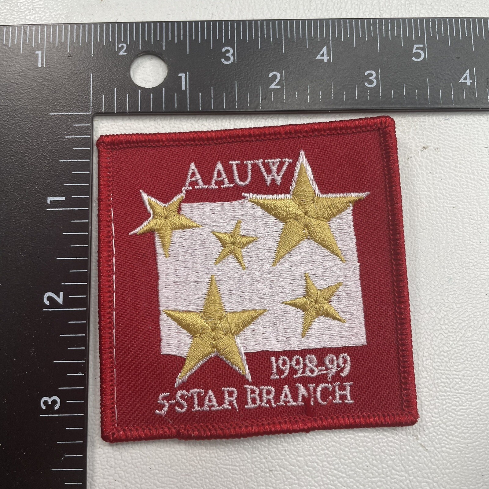 1998-1999 AAUW 5 STAR BRANCH Patch (American Assoc. Of University Women ...