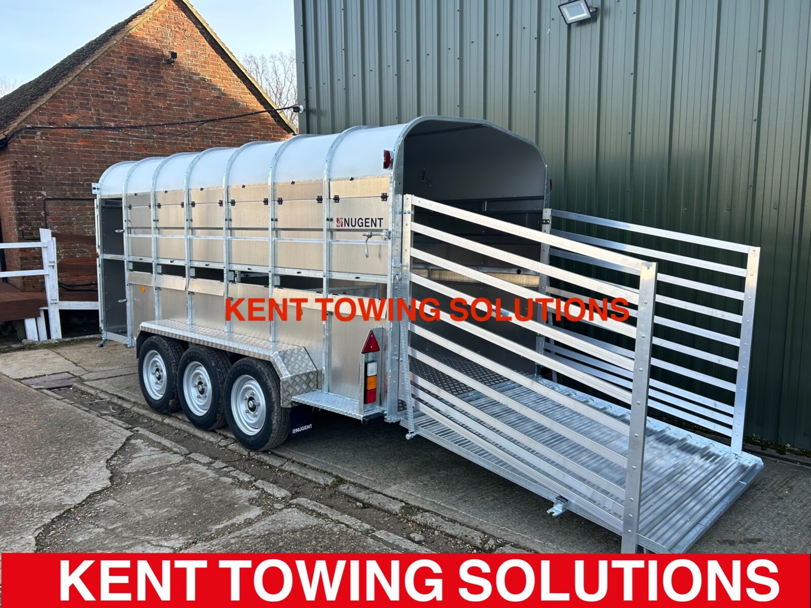 New Nugent L4318T 14ft x 6ft Livestock Sheep Cattle Trailer INC VAT Tri ...
