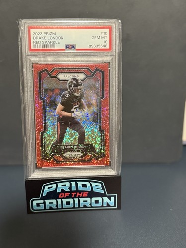 2023 Panini Prizm Football Drake London Red Sparkle Prizm #10 Falcons ...