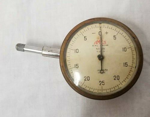 Vintage Ames Dial Gauge No. 55 0-25-0 1000ths Inches WIth Original Box ...