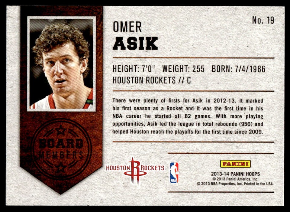 2013 Hoops #19 Omer Asik Houston Rockets | eBay