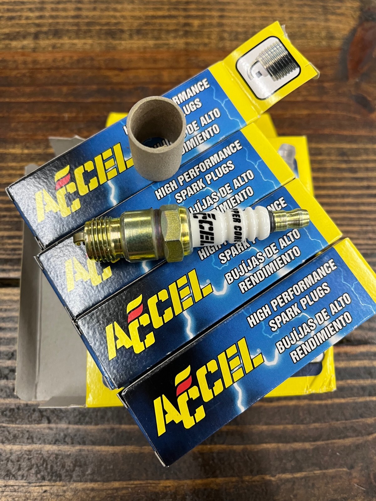 Accel HP Copper Spark Plugs (4 pack) 0566-4 14mm Thread .460 in Reach ...