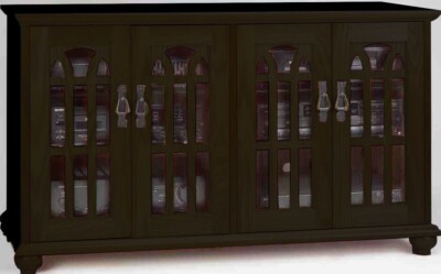 Leslie Dame TVGD-48 Black Mission Style Plasma Television Stand Media ...