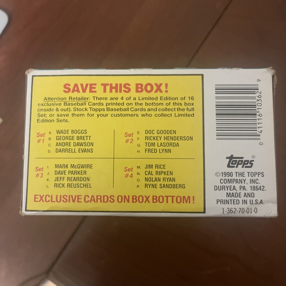 1990 Topps Baseball Wax Box Unopened(36 Packs) | eBay