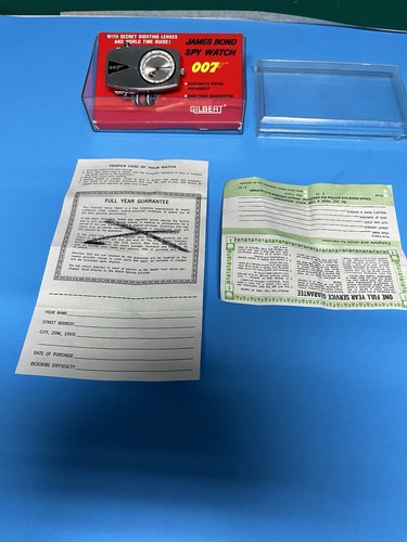 1965 GILBERT ~ JAMES BOND 007 ~ SPY WATCH COMPLETE W/CASE PAPERWORK ...