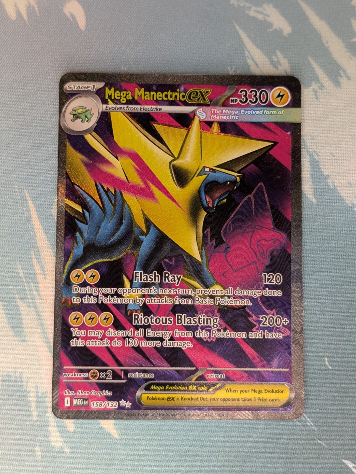 Mega Manectric EX 158/132 Full Art Ultra Rare Mega Evolution English NM ...