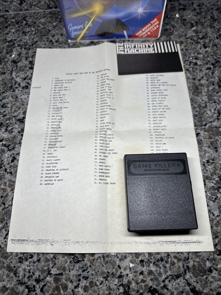The Infinity Machine Game Killer Commodore 64 and 128 Rare Game & Box ...