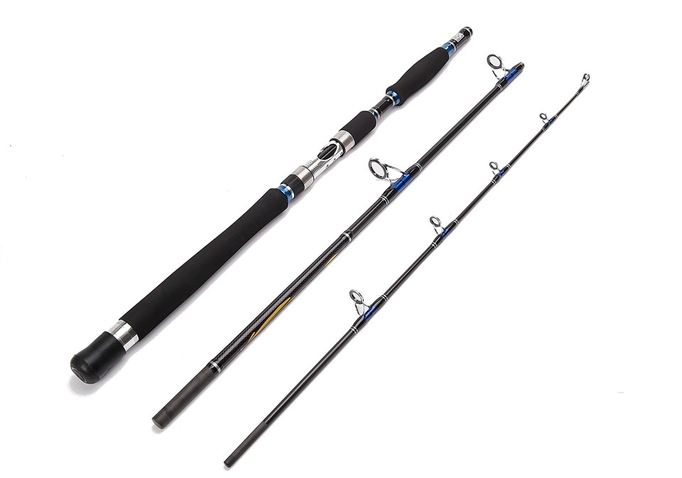 3-Piece Spinning Rod Portable Boat Rod Saltwater Heavy Fishing Rod (30 ...