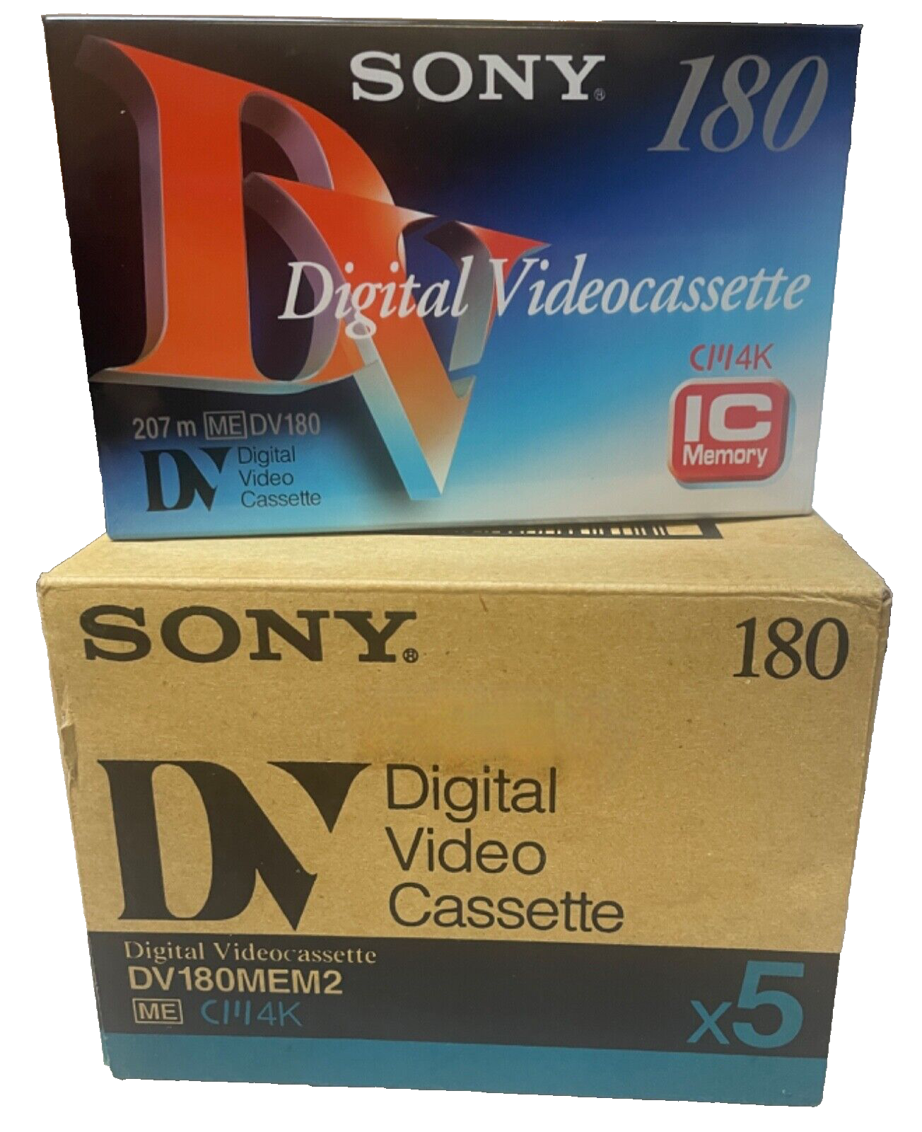 Sony DV180MEM2, Case-Lot of 5 Digital Video Cassettes-180M, IC Memory ...