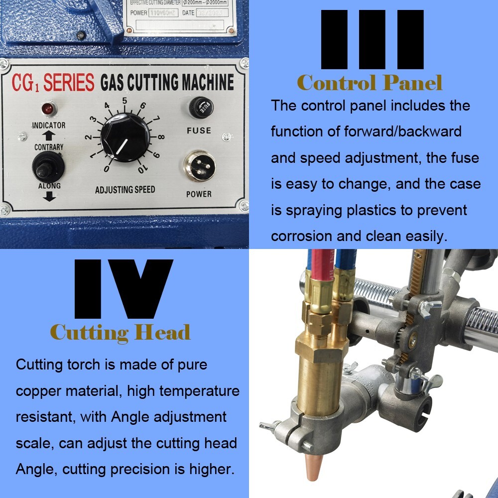 Torch Track Burner Portable Gas Cutting Machine 110V Steel Welding ...