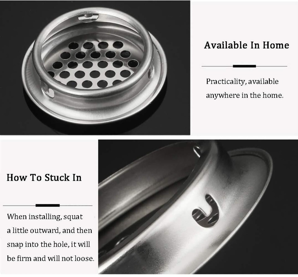 50Pcs Air Vents 53mm Circular Soffit Vent Stainless Steel Round Vent ...