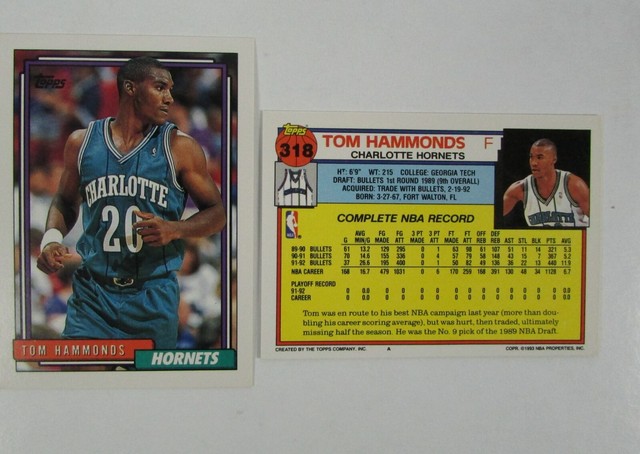 1992-93 Topps - #318 Tom Hammonds for sale online | eBay