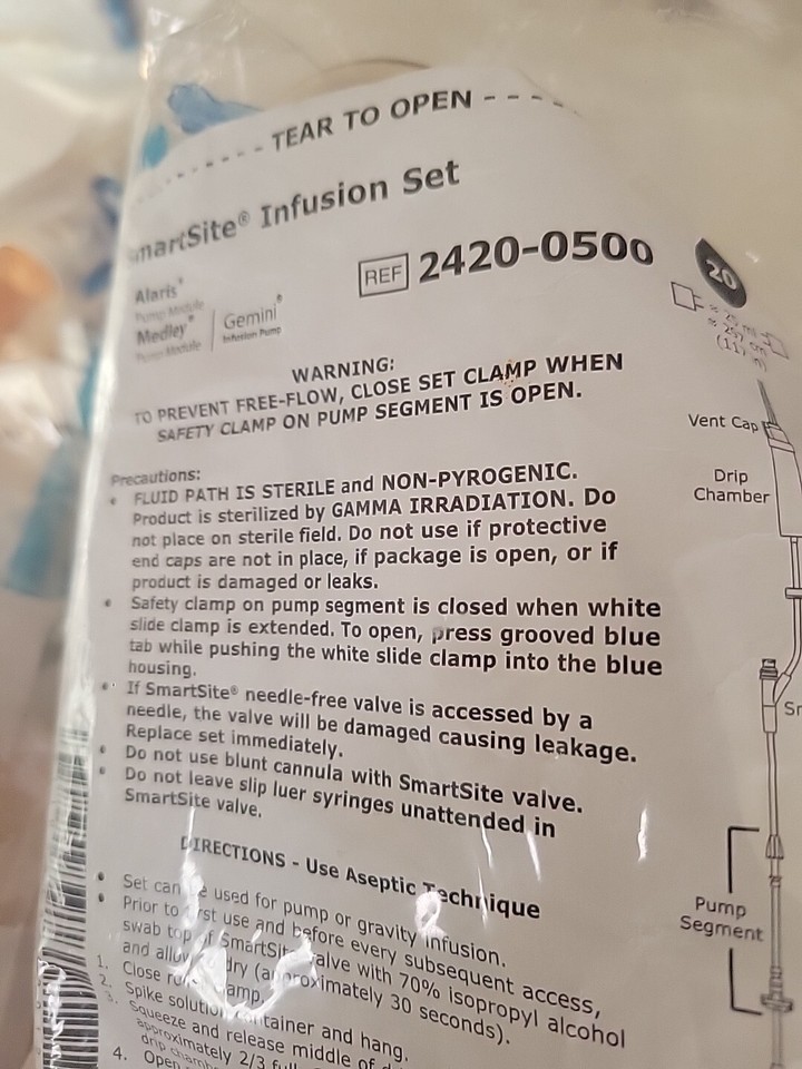 5 Sets Lot SmartSite Infusion Set Carfusion 25ml 117in New Sealed | eBay
