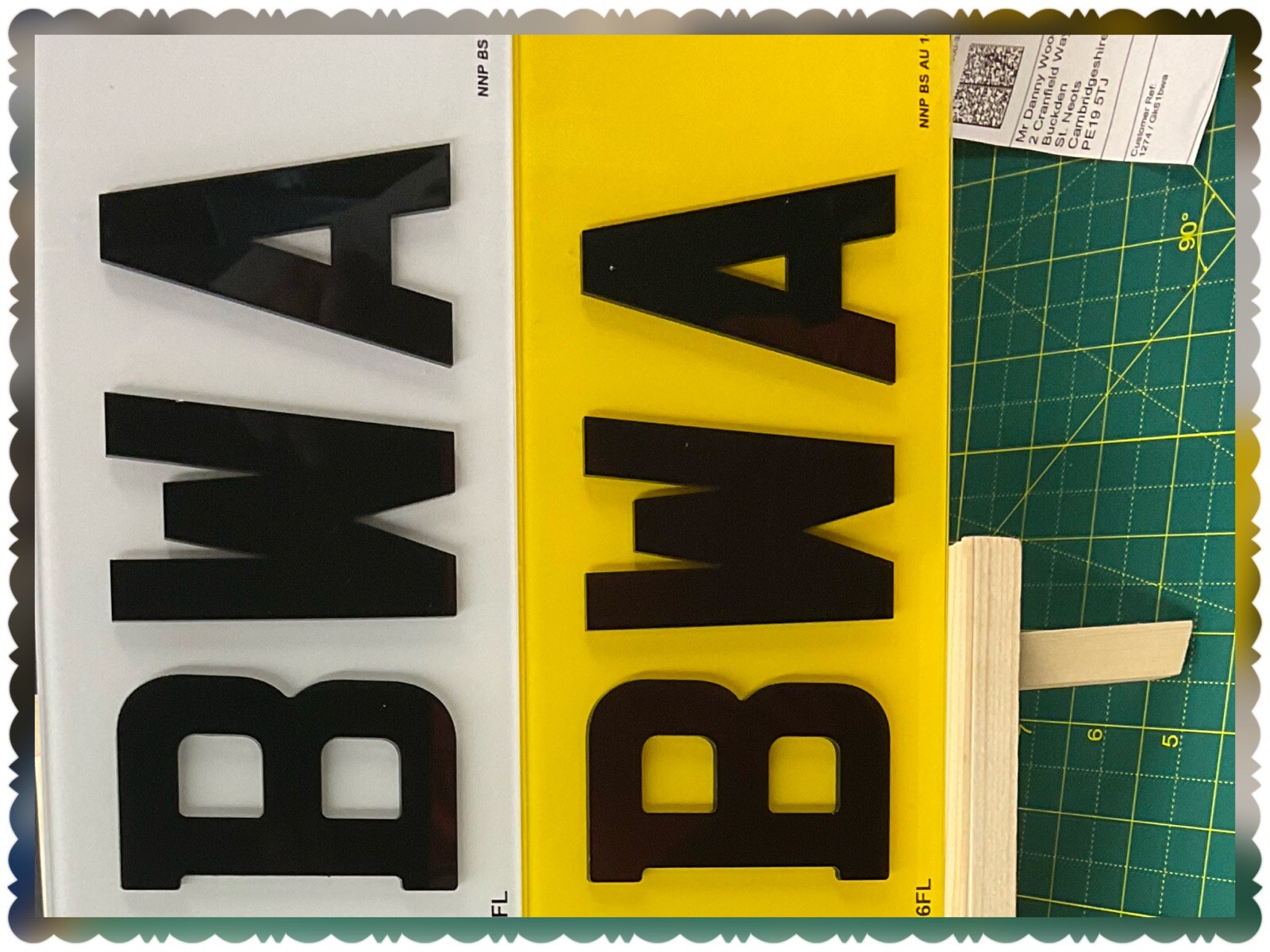 4D LASER CUT BLACK NUMBER PLATES OPTIONAL BLACK BORDER | eBay UK