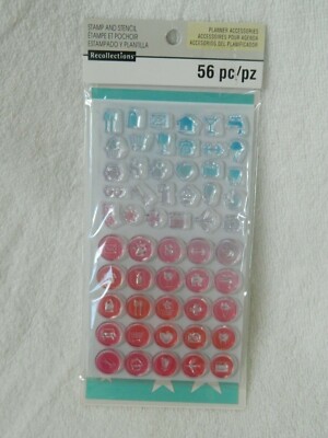 RECOLLECTIONS 56PC STAMP AND STENCIL - PLANNER ICONS | eBay