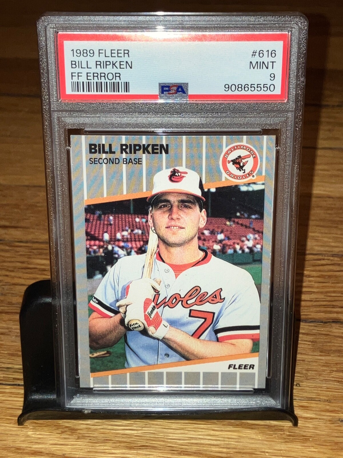 1989 Fleer Bill Ripken FF ERROR Card #616 Billy F**K Face Bat PSA 9 | eBay