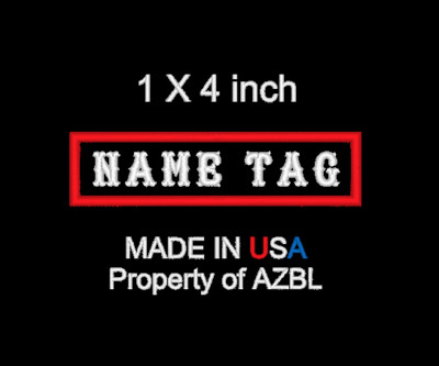 CUSTOM EMBROIDERED PATCH NAME OR TITLE TAG MOTORCYCLE BIKER MC BADGE ...