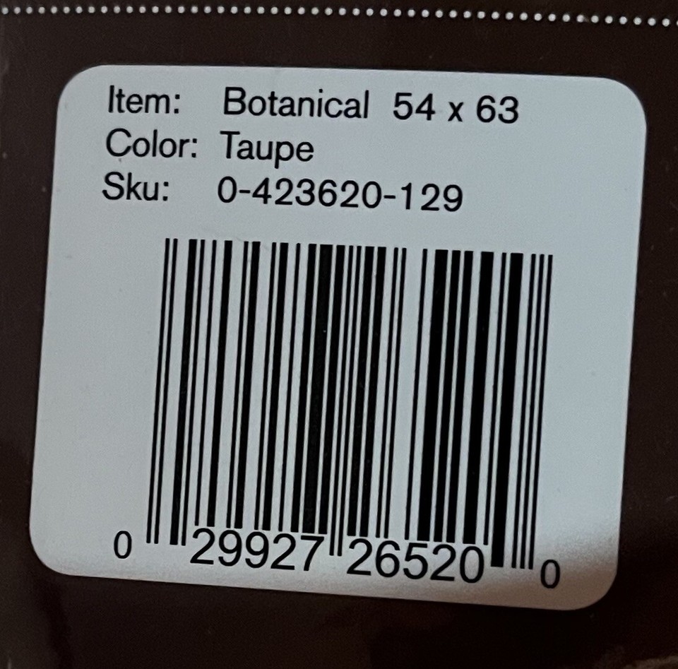 Martha Stewart Everyday Sheer Georgette Panel Botanical 54 x 63 1 Panel ...