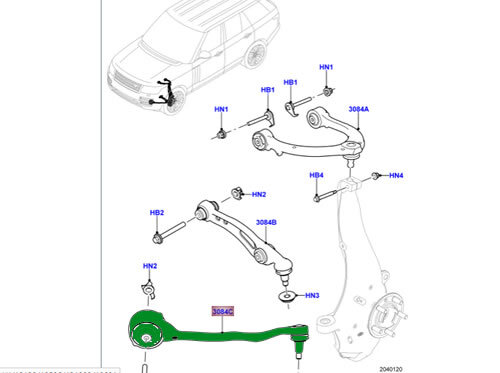 LAND ROVER FRONT LOWER CONTROL ARM RH RANGE ROVER SPORT DISCOVERY ...