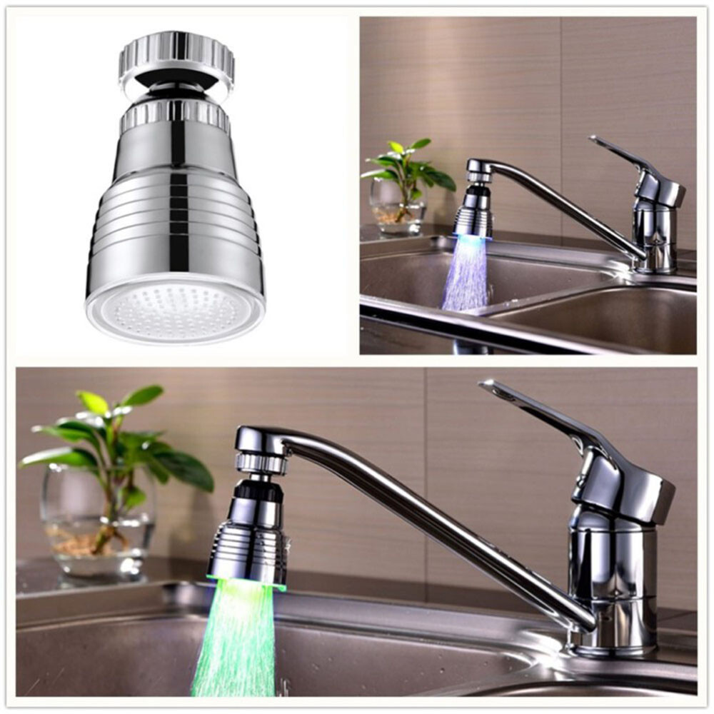 Shower Hydroelectric Power Temperature Sensor Light Water Tap Glow LED ...