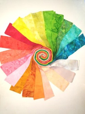 Batik 100% Cotton Fabric Jelly Roll 40 or 20 x 112cm x 6.35cm Macaroon ...