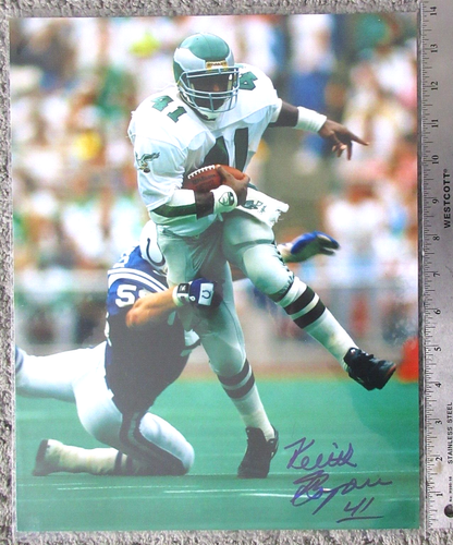 KEITH BYARS #41 EAGLES NFL 11x14" COLOR GLOSSY PHOTO ORIGINAL AUTOGRAPH ...
