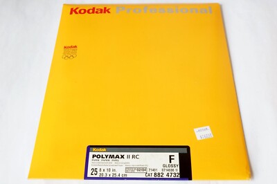 Kodak Polymax II RC Paper F Glossy 8” x 10” CAT 882-4732 25 Sheet New ...
