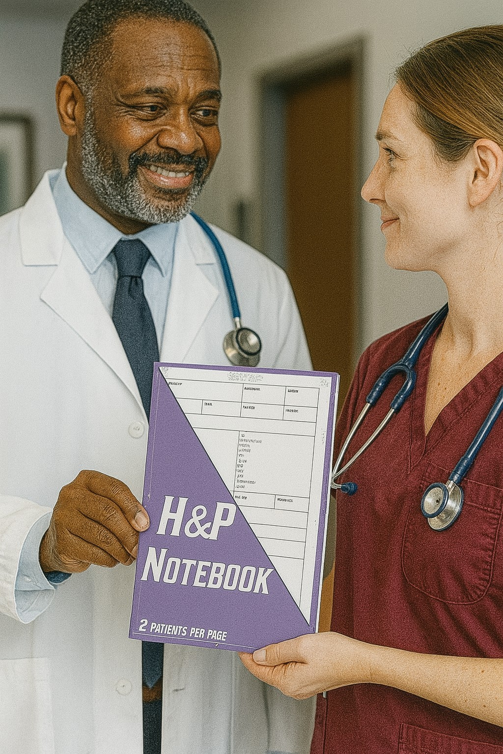 H&P Notebook: 2 Patients Per Page: Brain Report Sheet Journal for ...