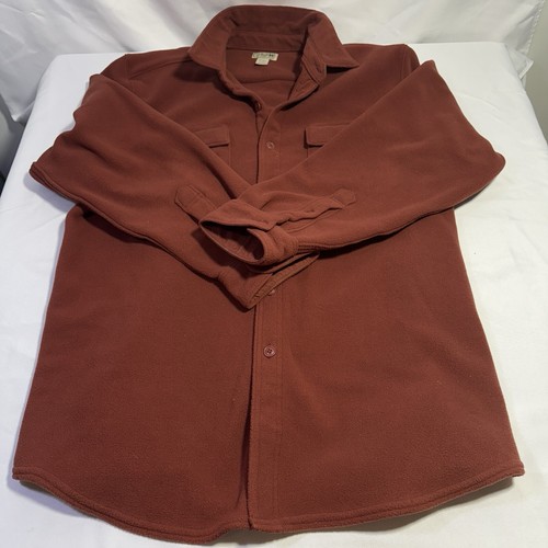 LL Bean Burgundy Fleece Shirt Vintage Shacket XL Plush 90s Gorpcore ...