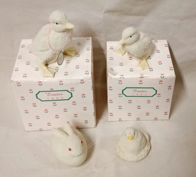 Dept. 56 - Easter Snowbabies 1993 Porcelain Rabbit, Bunny. 2 - Chicks ...