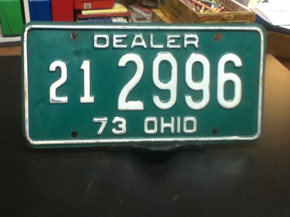 License Plate Tag Vintage Ohio Dealer 21 2996 1973 Rustic | eBay