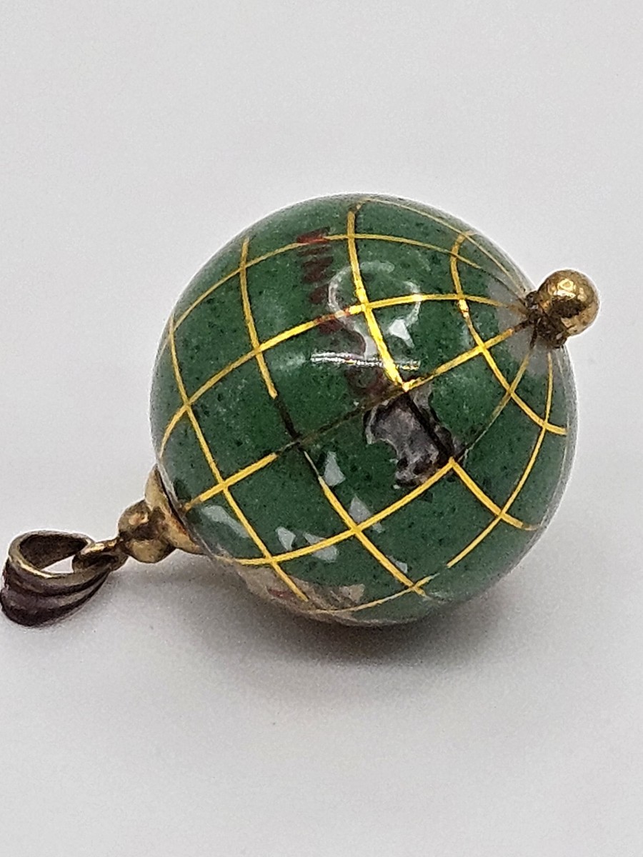 World Globes Gemstone Pendant Blue Lapis Gemstone World Globe Keychain