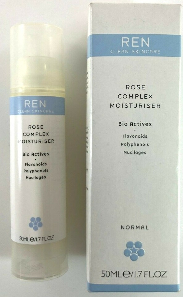 Ren Clear Skincare Rose Complex Moisturiser Bio Actives, Normal 1.7oz ...