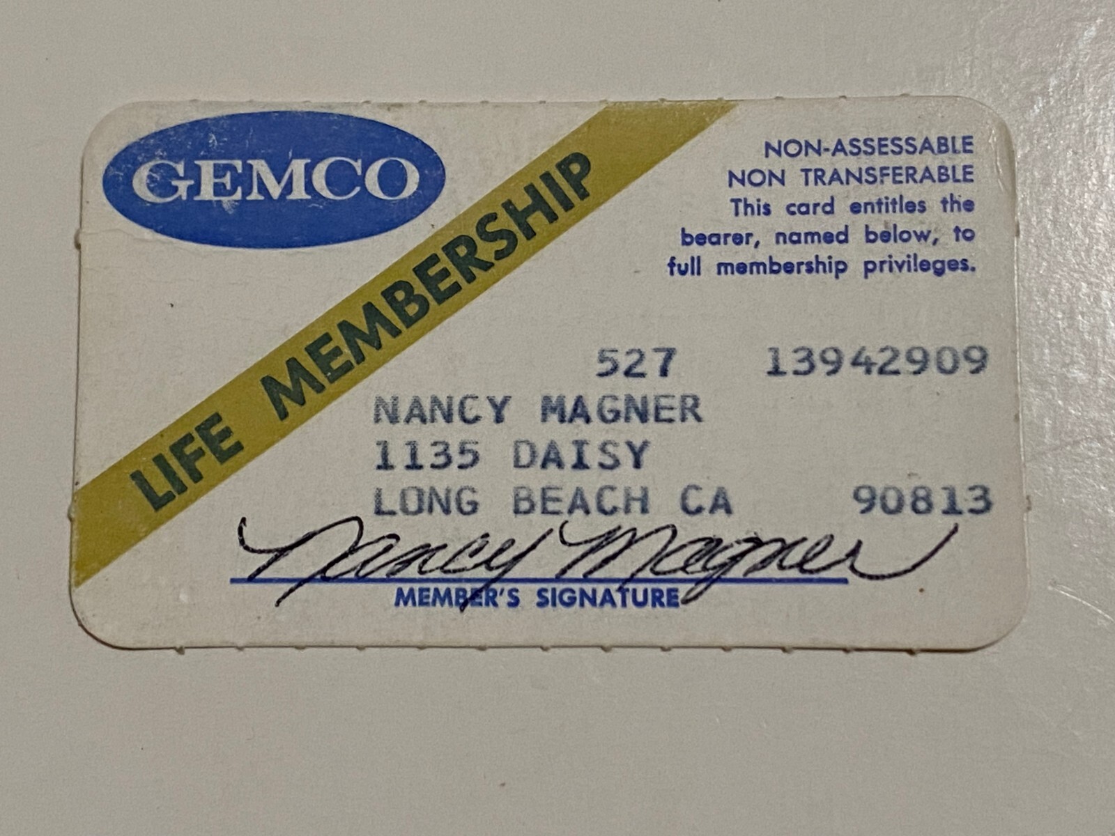 Vintage Life Membership Card GEMCO Department Stores | eBay