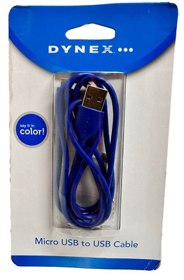 Dynex Charging Cable USB to Micro USB 3ft. Blue | eBay