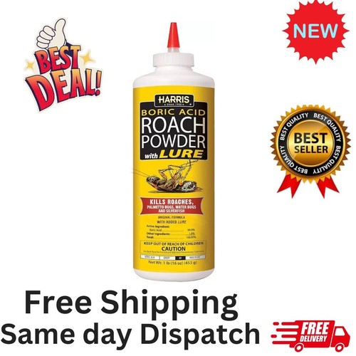 HARRIS Boric Acid Roach and Silverfish Killer Powder w/Lure for Insects ...